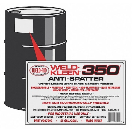 Weld Aid Weld Kleen 350 55 gallon metal drum 007092 | Zoro.com