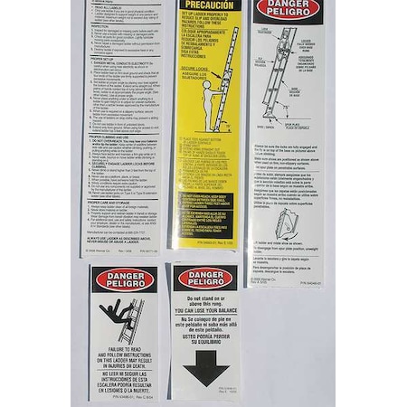 Werner FG Extension Ladder and Safety Labels LFE100 | Zoro.com