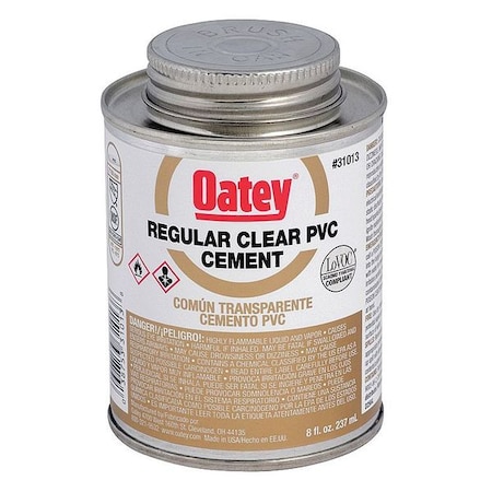Oatey PVC Cement, Low VOC, 8 oz., Clear 31013 | Zoro.com