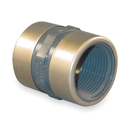 Spears 3/4" FNPT PVC Stainless Steel Coupling Sched 80 830-007SR | Zoro.com