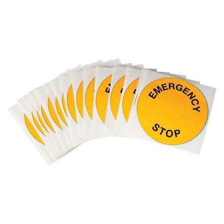 Brady Emergency Stop Legend Plate Label, 30mm, Black on Yellow THTEP ...