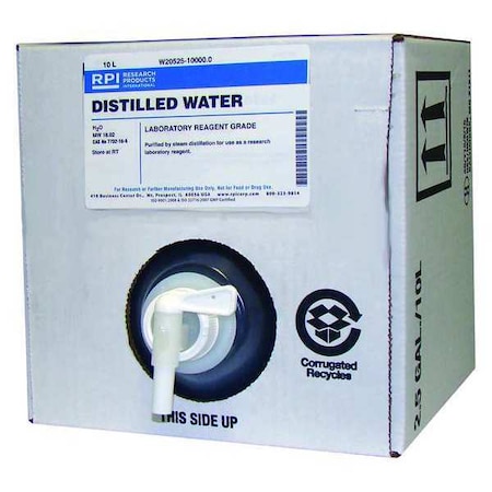 Rpi Distilled Water, Lab Reagent Grade, 10L W20525-10000.0 | Zoro.com