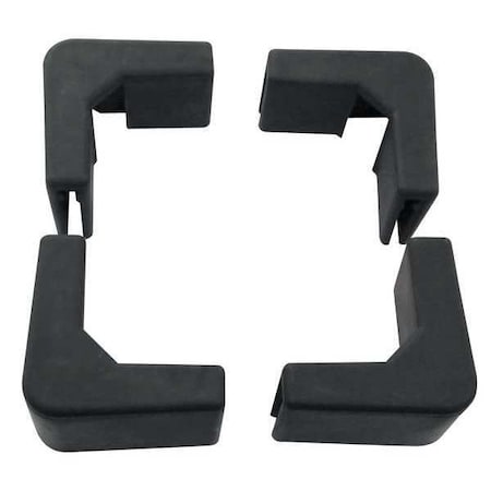 Tough Guy Corner Bumpers, Rubber, Black, PK4 33W342 | Zoro.com