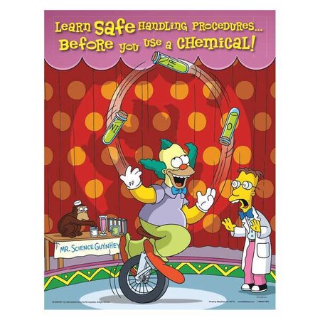 Safetyposter.Com Simpsons Safety Poster, Learn Safe, ENG S1115 | Zoro.com
