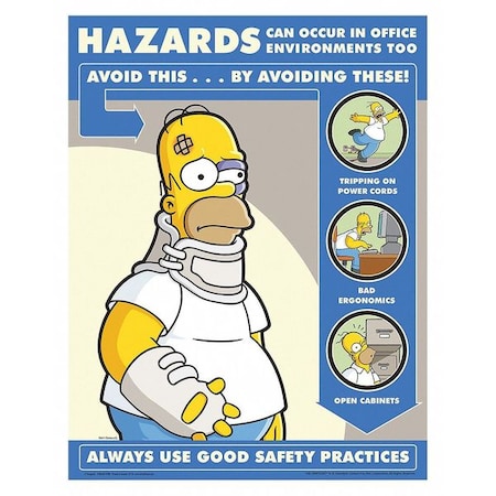 Safetyposter.Com Simpsons Safety Pstr, Hazards Can, ENG S1116 | Zoro.com