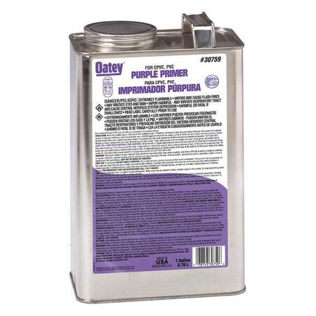 Oatey PVC Primer, Purple, 128 oz. 30759 | Zoro.com