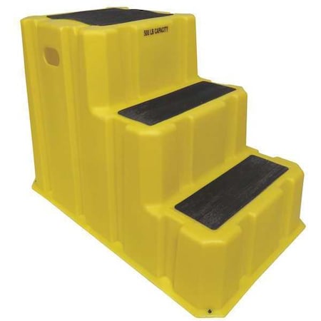 Dpi 3 Steps, Polyethylene Step Stand, 500 lb. Load Capacity, Yellow ...