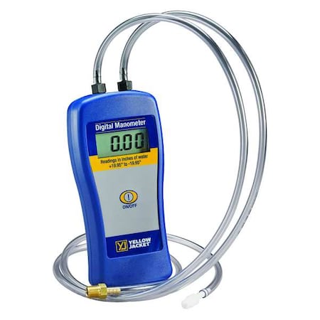 Yellow Jacket Digital Manometer, LCD, 9V, 1/8 in. NPT 78052 | Zoro.com