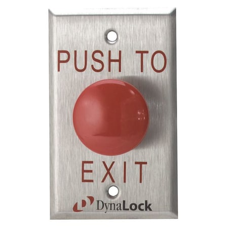 Dynalock Push to Exit Button, SS, Red 6290 LED | Zoro.com