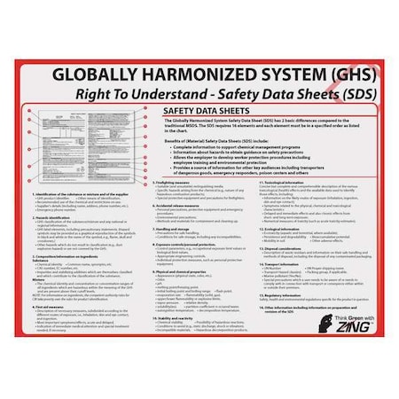 Zing Poster, SDS Training, 18 x 24In 6038 | Zoro.com