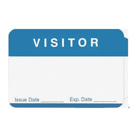 Zoro Select Blue Visitor Badge, 2-3/8 in. L, PK100 45TU77 | Zoro.com
