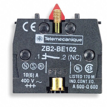 Schneider Electric Pendent Contact Block, 1NC SlowBreak, 22mm ZB2BE102 ...