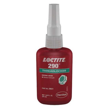 Loctite Threadlocker 290, 50mL Bottle, Green 29031 | Zoro.com