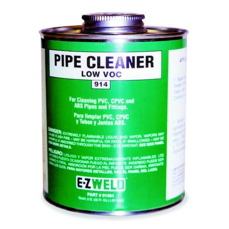 Ez Weld Cleaner, 16 Oz, Clear, PVC, CPVC, ABS 21403 | Zoro.com