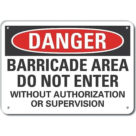 Lyle Decal, Danger Barricade Area, 10 x 7" LCU4-0685-NA_10X7 | Zoro.com