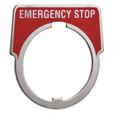 Schneider Electric Legend Plate, Emergency Stop, White/Red 9001KN205 ...