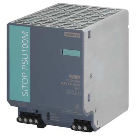 Siemens Sitop DC Power Supply, 24VDC, 20A, 50/60Hz 6EP1336-3BA10 | Zoro.com
